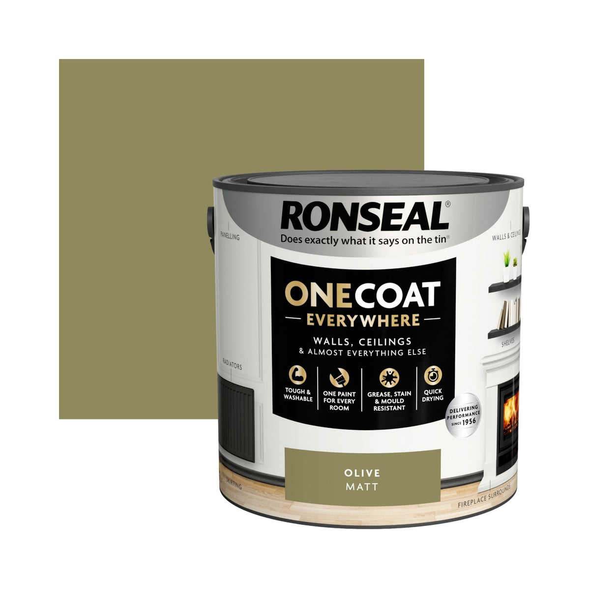 Ronseal One Coat Everywhere Paint Olive – Restorate